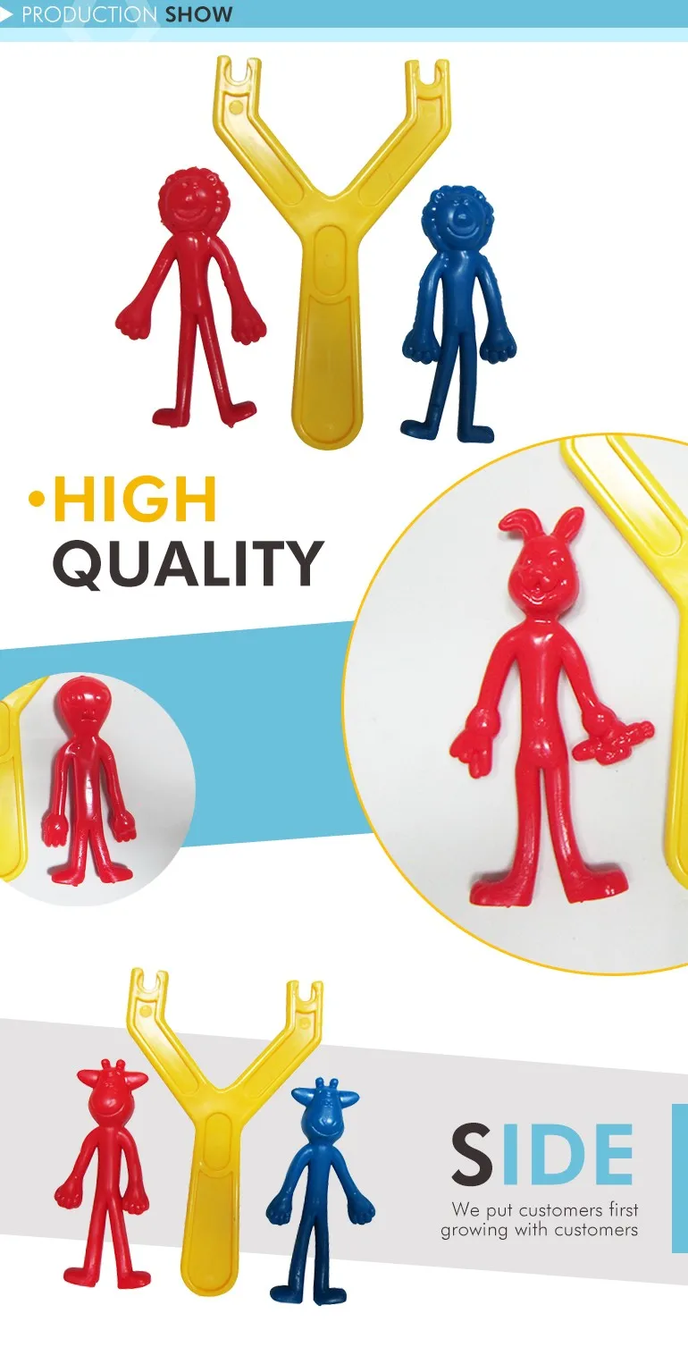 Plastic Flying Slingshot With Sticky Stretchy Alien And Squishy Animal ...