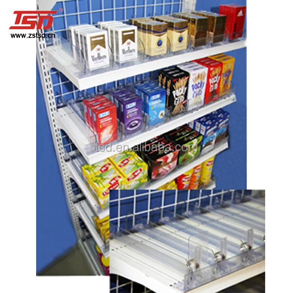Tsd-p007 Supermarket Display Tray With Pusher,Plastic Product Rack ...