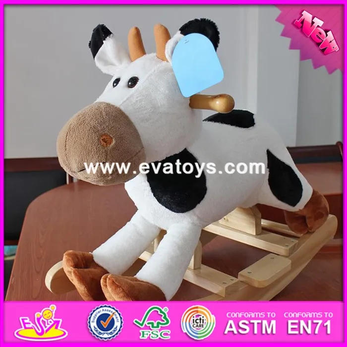 2017 New Products Baby Funny Anima Wooden Rocking Horse Cow With Music ...
