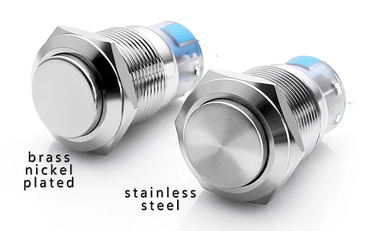 19mm 6 Pin DPDT 12V 220V 250V Push Button Switch - IP65 IK10