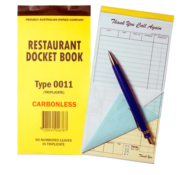 Custom Carbonless Guest Check,Restaurant Docket Book,Waiter Docket Book ...