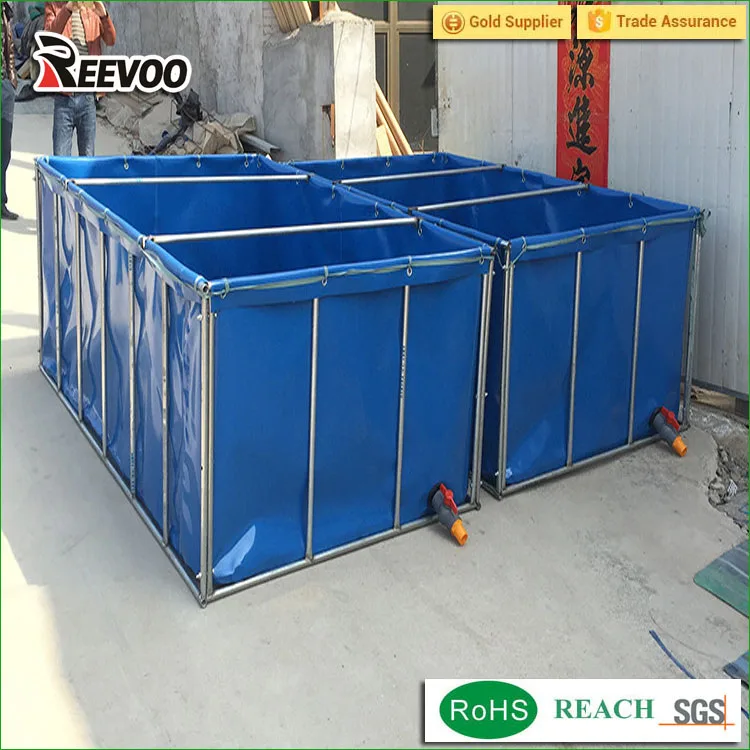 Outdoor Or Indoor Pvc Big Foldable Fish Farming Ponds Collapsible Pvc ...