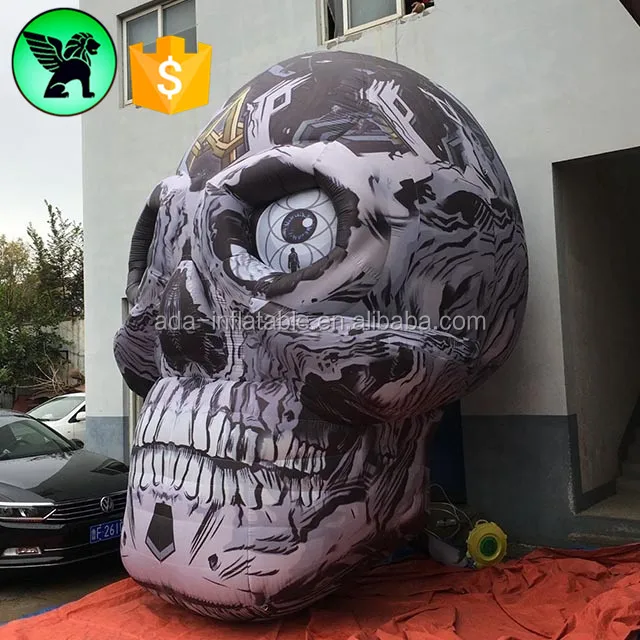 16ft Halloween Skull Inflatable - Customized Advertising
