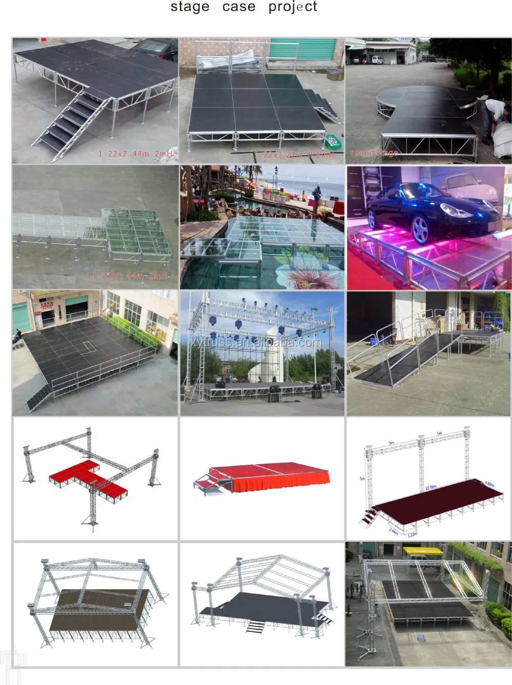 Event Revolving Stage Platform Quick Fold Mobile Concert Portable Stage ...