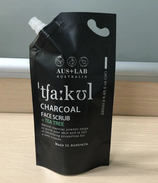 Customized Shiny Black Corner Spout Pouch / Low Moq Black Matte ...