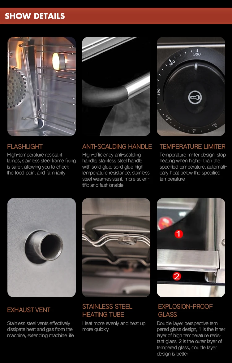 Linkrich 4 Trays Electric Steam Convection Oven - 1 Year Warranty