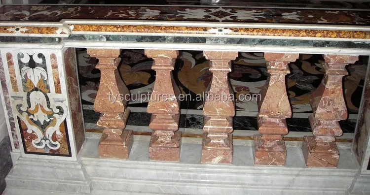 Chinese Good Design Decorative Porch Railing Red Balcony Baluster Stone ...