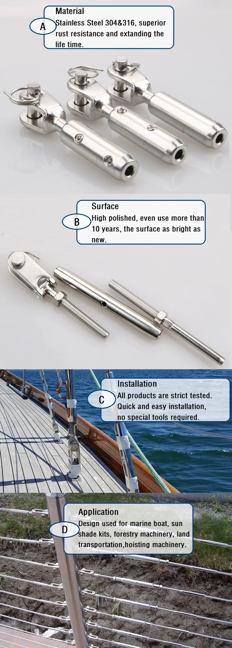Swage Thread Stud Terminal Swageless Wire Rope Terminals Ss 316 - Buy ...
