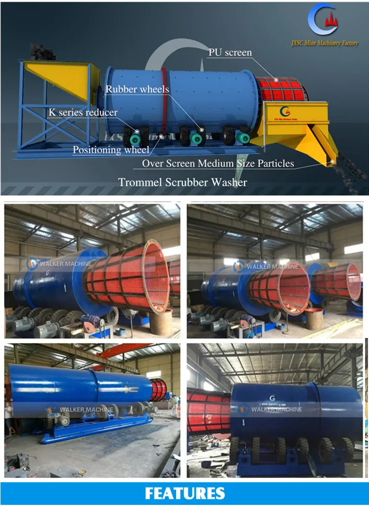 Rotary Trommel Screen Gold Processing Washing Mobile Alluvial Gold ...