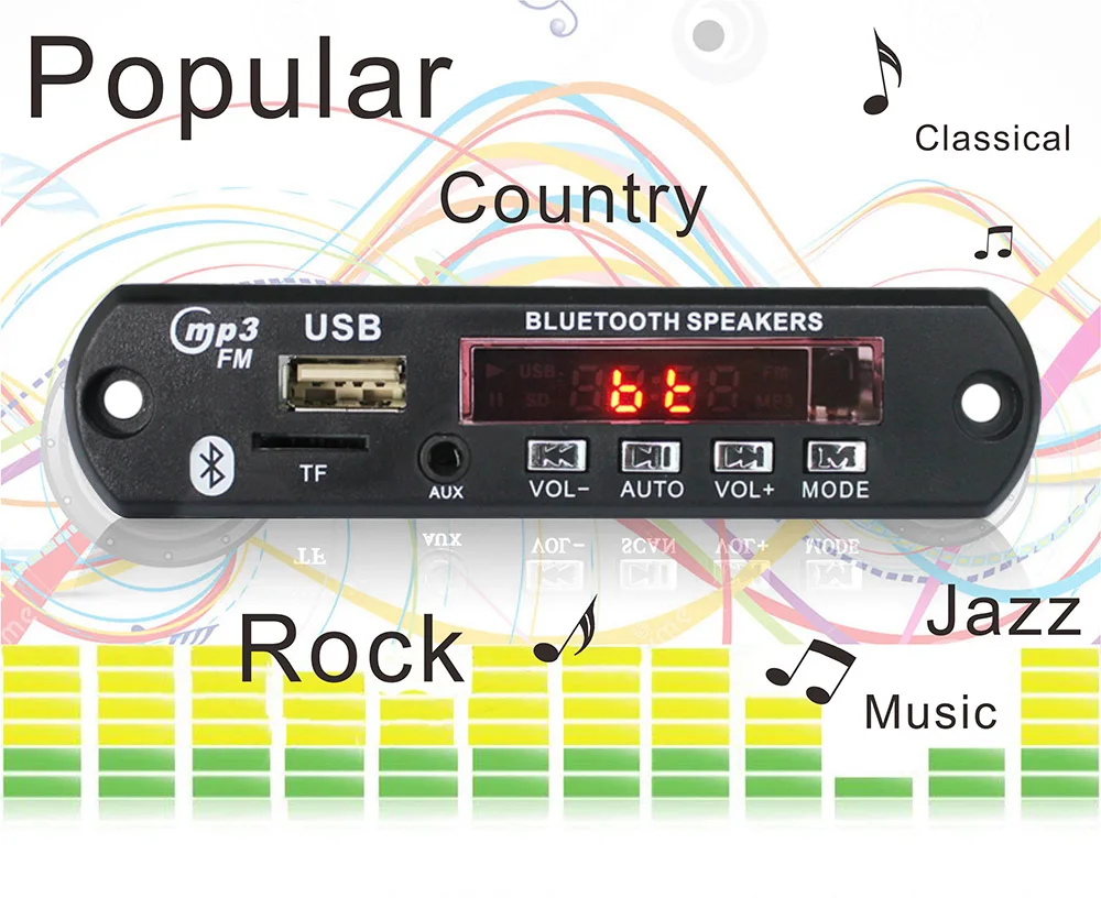 12V FM USB Car MP3 Player Module - JLH-BT62016S