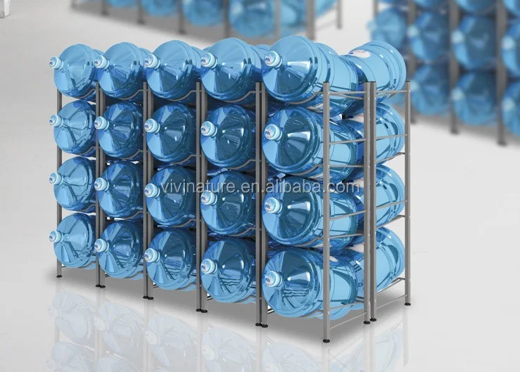 Water Cooler Jug Rack,4-tier Water Bottle Storage Rack Detachable Heavy ...