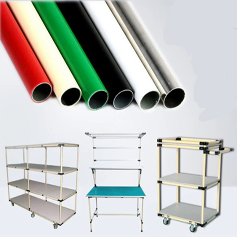 Abs Coated Metal Tube Stainless Steel Lean Pipe Rack System E ...