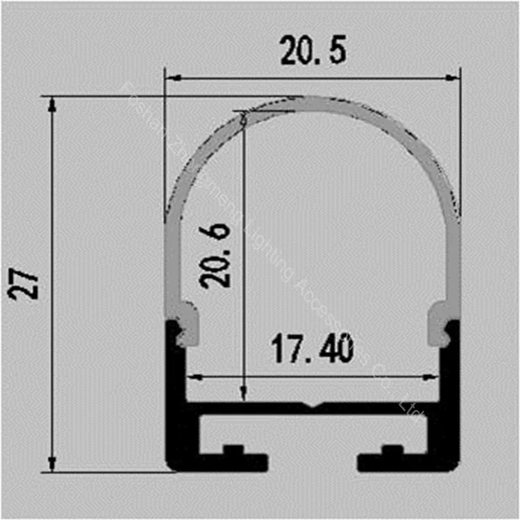 20-27mm U Channel Half Round Led Profile Pvc For Led Aluminium Led ...
