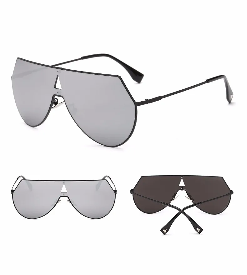 1009 Big Goggle Sunglasses One Piece Women Designer Metal Frame Cool ...