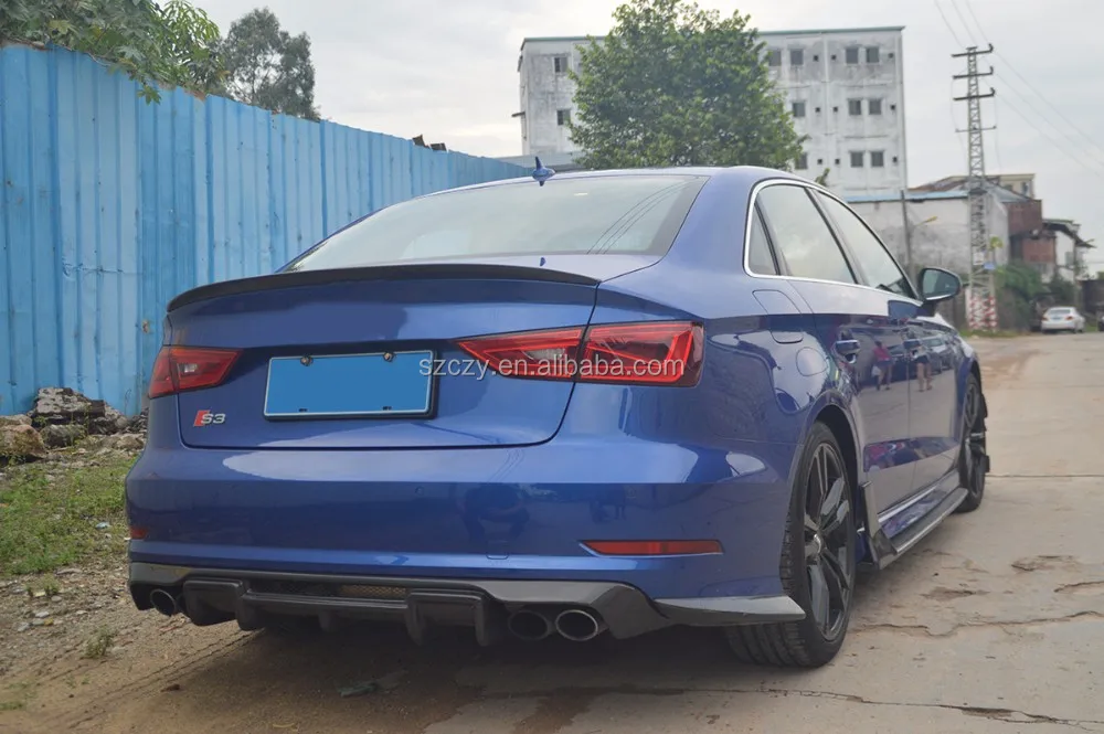 Auto Carbon Fiber Rear Bumper Lip Diffuser For Audi A3 S3 2015 2016 ...