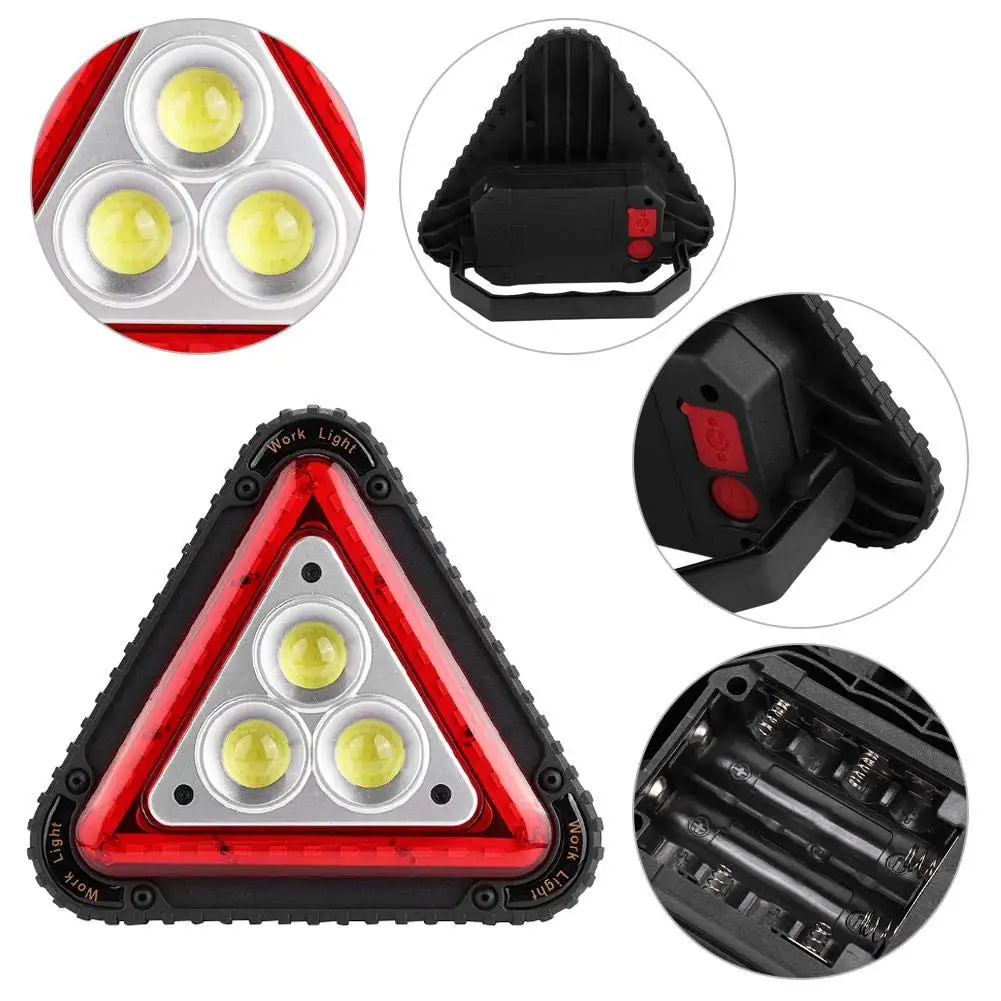 Road Flare Emergency 33 Smd Triangle Warning Lamp 5w Cob Worklight 18650 Usb Rechargeable 450lm ...