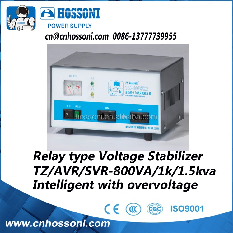 Relay Type AVR Stabilizer,SVR,Intelligent TZ-1000VA/1KVA 220V with CE ...