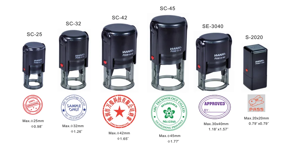 Self-inking Stamp Type And Round Shape Plastic Self-inking Rubber Stamp ...