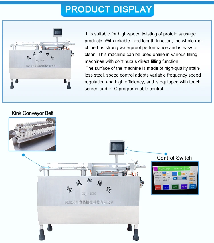 Sausage Linking Twisting Knotting Tying Machine/ Fully Automatic ...