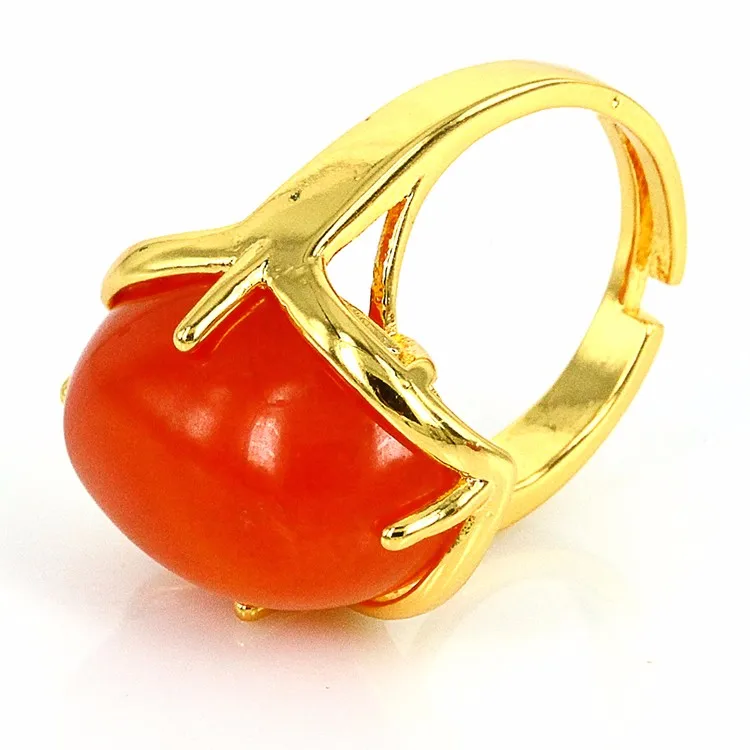 One Single Stone Ring Design Ladies Gold Finger Ring 24k Gold Ring With ...