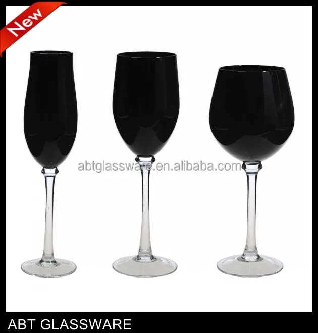 Abt Custom Handmade Blown All Black Glassware Sets/wine Glass/glass Cup ...