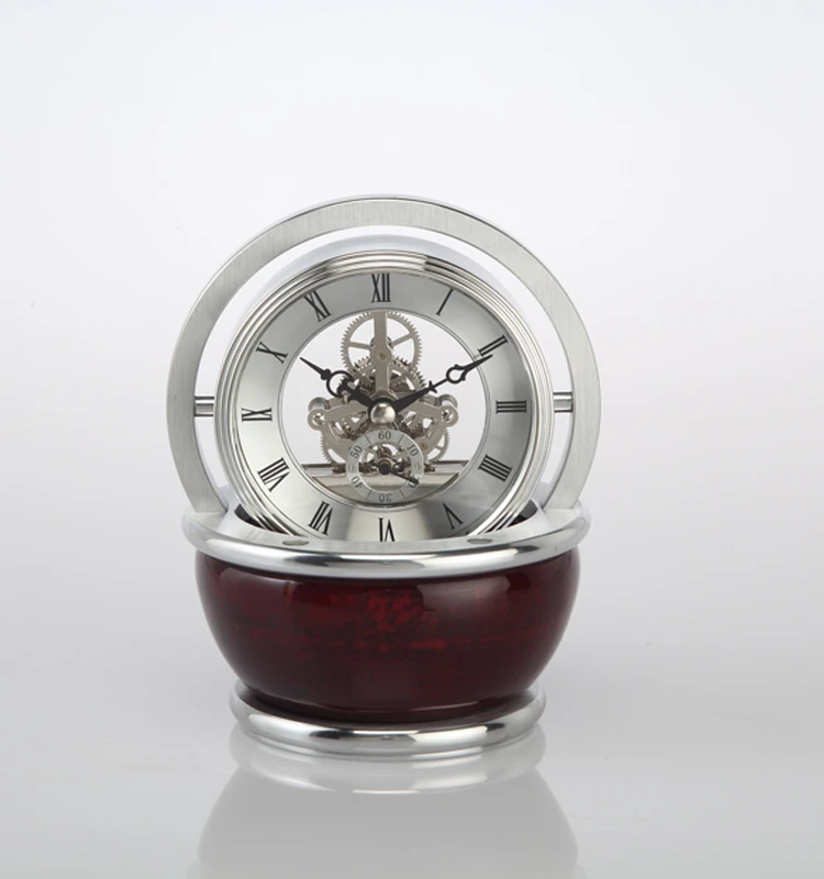 Desk Clock With Wooden Base,Dome Desktop Analog Clock - Buy Desk Clock ...