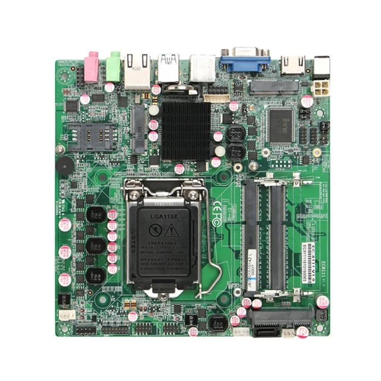 ECSUU NAS Mini ITX Industrial Motherboard - 4 LAN, 1 Mini-pcie