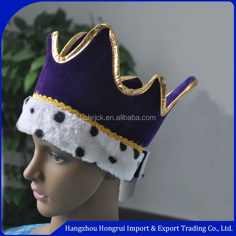 Funny Party Hats Royal Jeweled King's Crown Hat Velvet King Crown - Buy ...