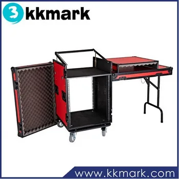 16u Dj Workstation Rack Flight Case With Side Tables And 12u Mixer ...
