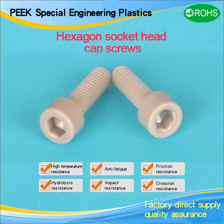 PEEK Hex Socket Head Screws - Durable Plastic Fasteners