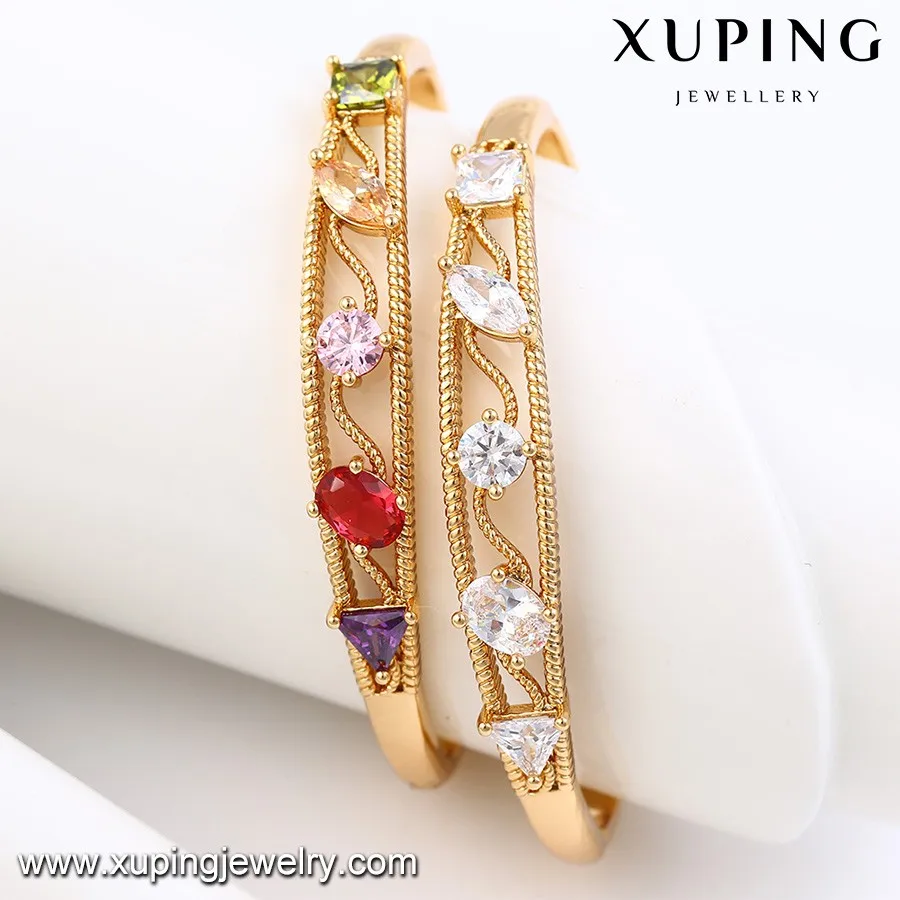 51492 Xuping Jewelry Gemstone Bangle Bracelet Women,Fashion 18k Gold Plated Bracelets Bangle ...