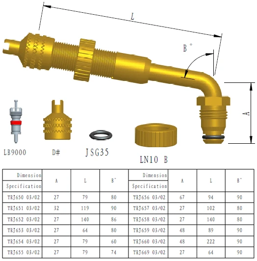 Tire Valve Stems Truck Large Bore Single Bend Swivel Trj-650 - Buy ...