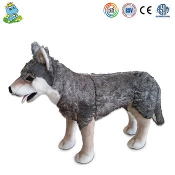 Gray Stuffed Animal Plush Wolf For Kid Fashion New Easter Gift Cute ...