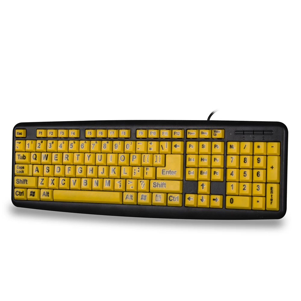 2020 New Yellow Big Letters Keyboard Large Print 104 Keys Big Font ...