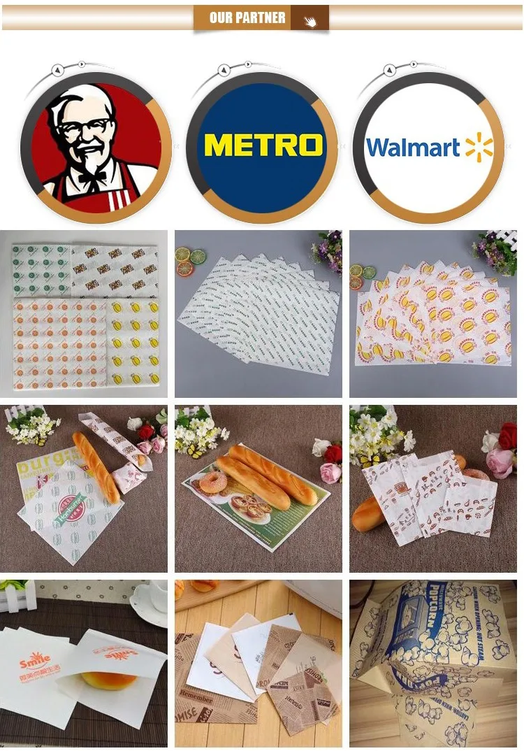 Custom Printed Wax Paper Kfc/mcdonald's Food Packaging Paper Food ...