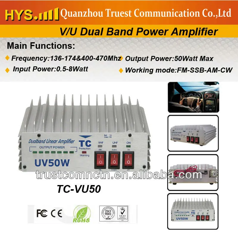 50w Cb Dual Band Vhf Uhf Power Amplifier For Two Way Radio - Buy 50 ...
