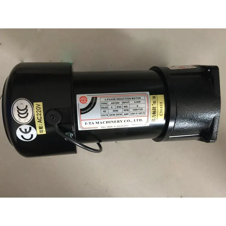 1-at Machinery 3-phase Induction Motor Aev300 Fme18 Ratio 1:8 Gear ...