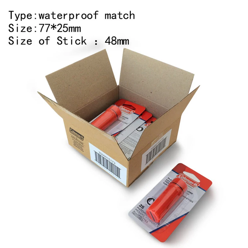 Camping Custom Waterproof Match Box Stromproof Survival Waterproof ...