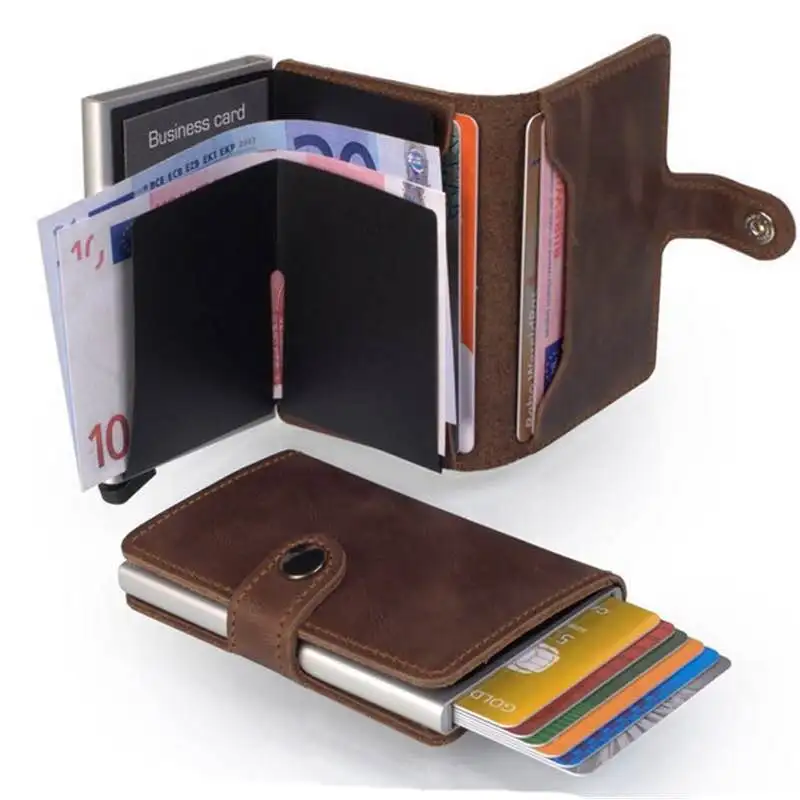 Metal Wallet Automatic Pop Up Credit Card Coin Purse Aluminum Wallet ...