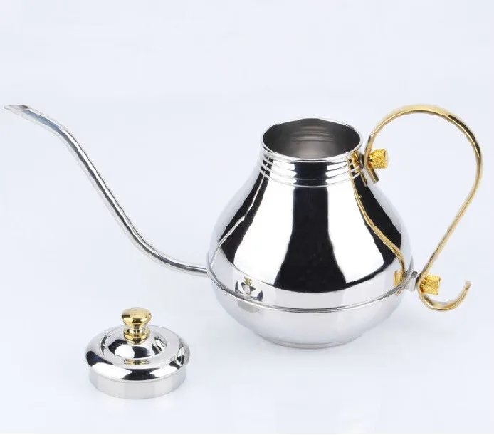 Stainless Steel Manual Drip Long Spout Coffee Kettle Teapot - Buy ...