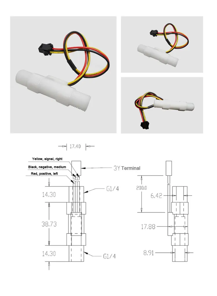 12mm 0.25-3l/min Flowmeter Water Flow Rate Sensor Price