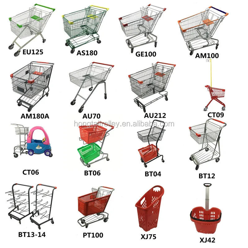 Retail Store Plastic Shopping Basket With Handle Grip / Gray Hand Held ...
