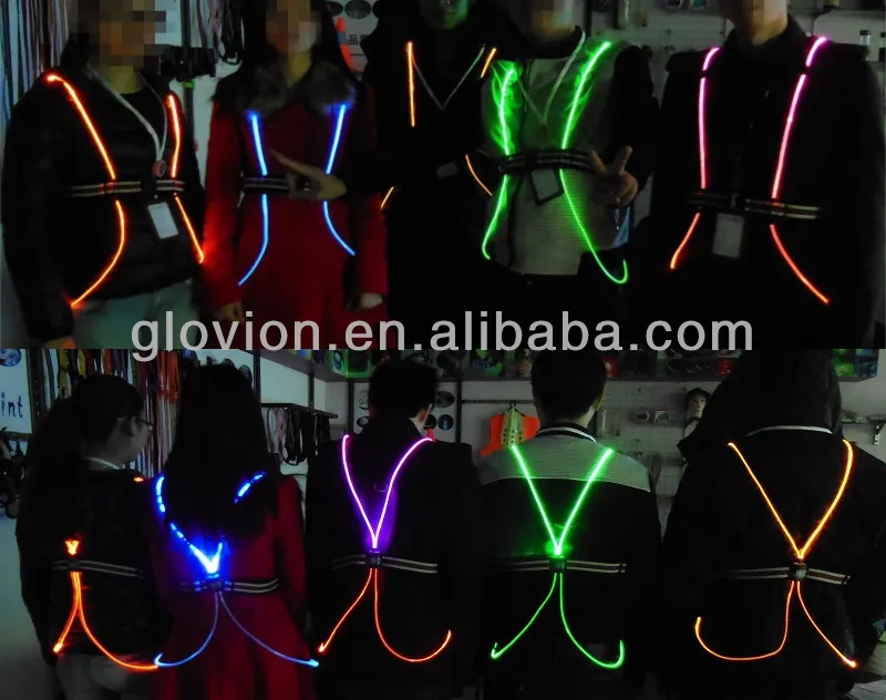 Hot Sale Led Light Up Vest Fiber Optic Vest Led Lighted Safety Vest ...