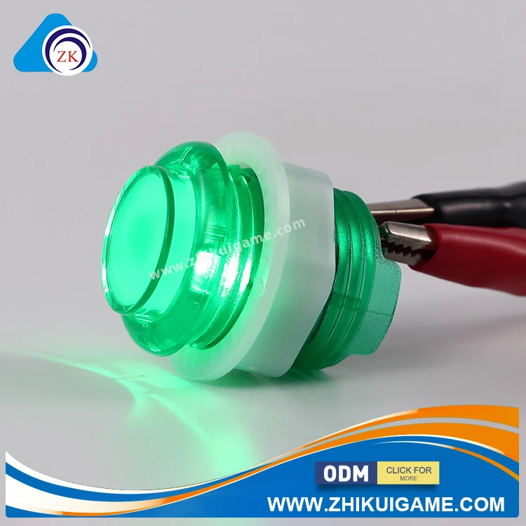 Gold Standard 33mm Arcade Button Translucent/12v Mini Button Led Lights ...