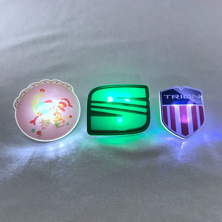 Custom Shape Acrylic Badge ID Lapel Led Flashing Name Pin Badges