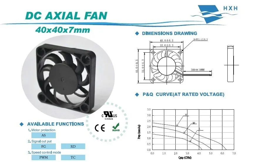 Bi-directional 40mm 40x40x7mm Super Thin Dc Axial Cooling Fan 5v 12v ...