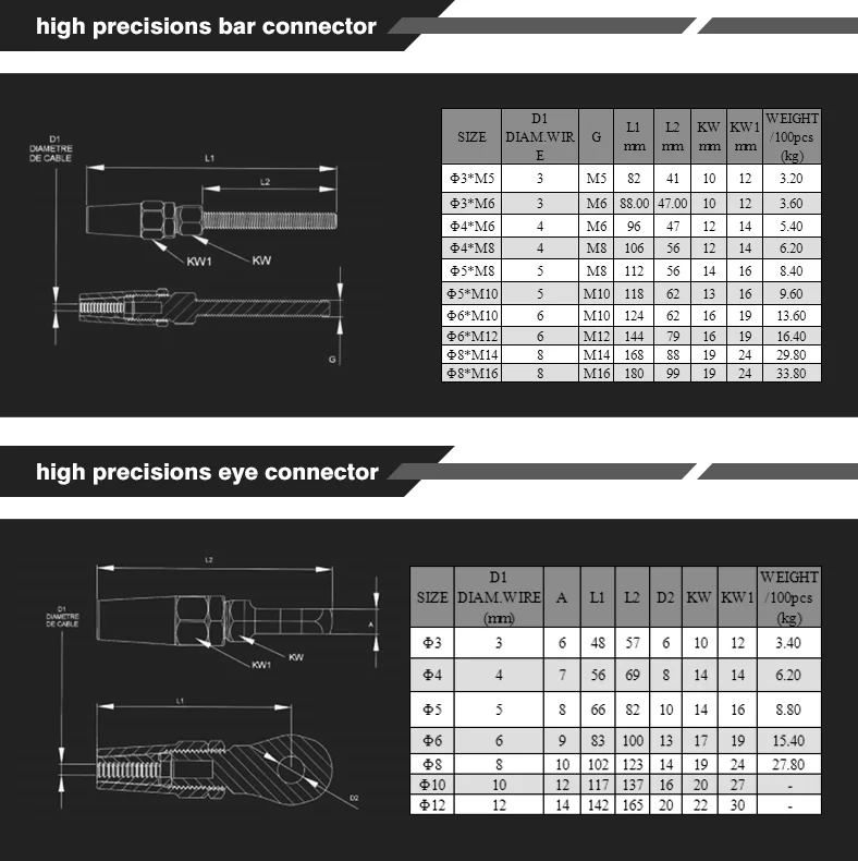 Stainless Steel Swage Eye Terminal Thread Terminal Swage Threaded ...