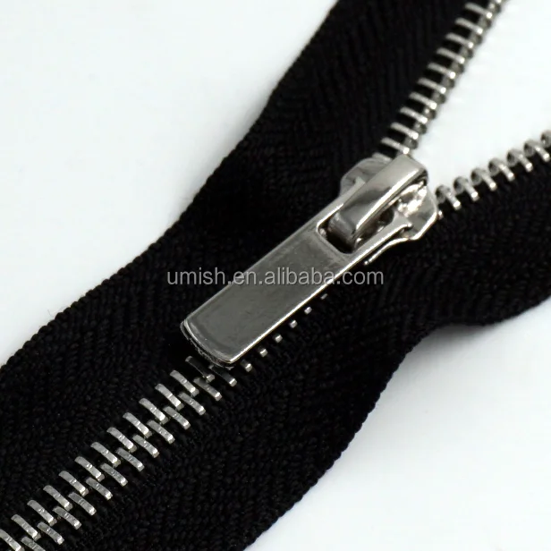 High Quality Chrome Nickel Super Shiny Silver Metal Zipper For Garments ...