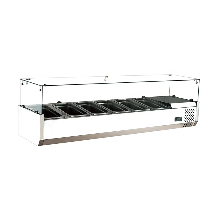 Stainless Steel GN Pan Counter Top Pizza Display Cooler