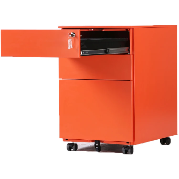 Lusterful Lock Orange Movable Cabinet - Versatile & Durable